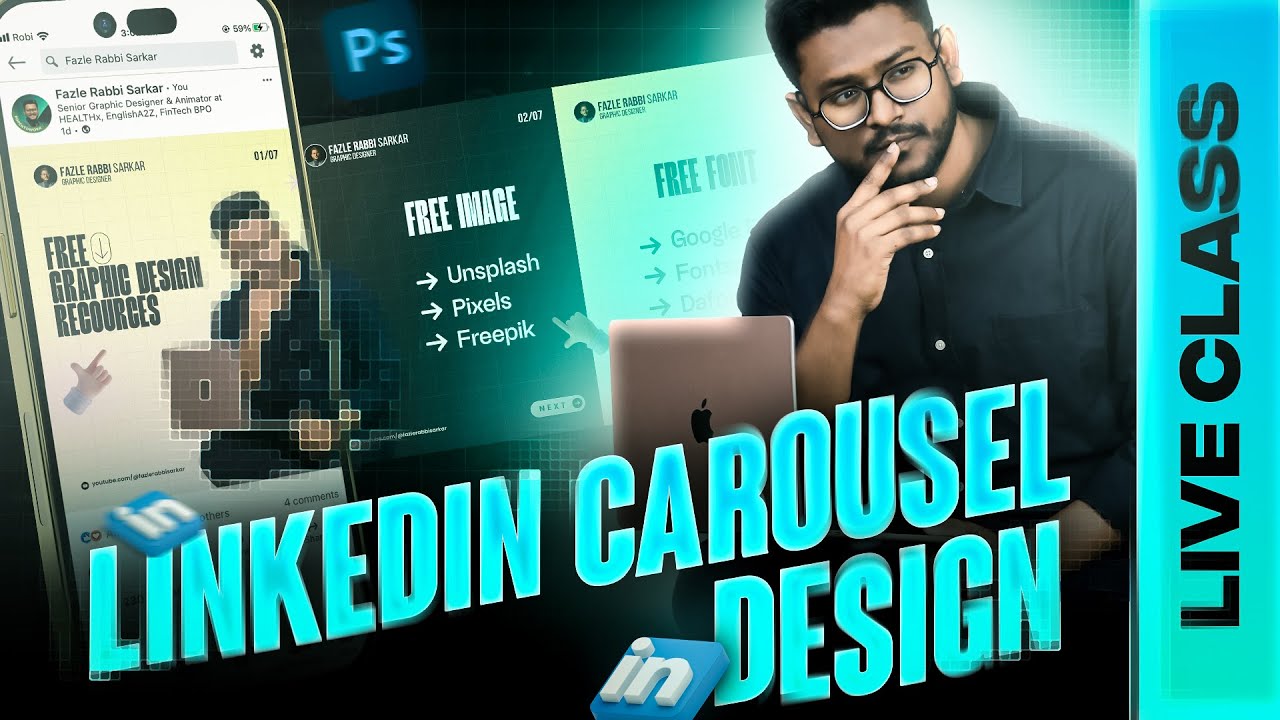How to Create LinkedIn Carousel Design 2025 | Adobe Photoshop | - YouTube