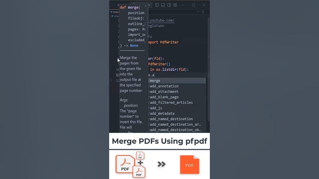 How to Merge Multiple PDFs Using Python #programming #python #automation - YouTube