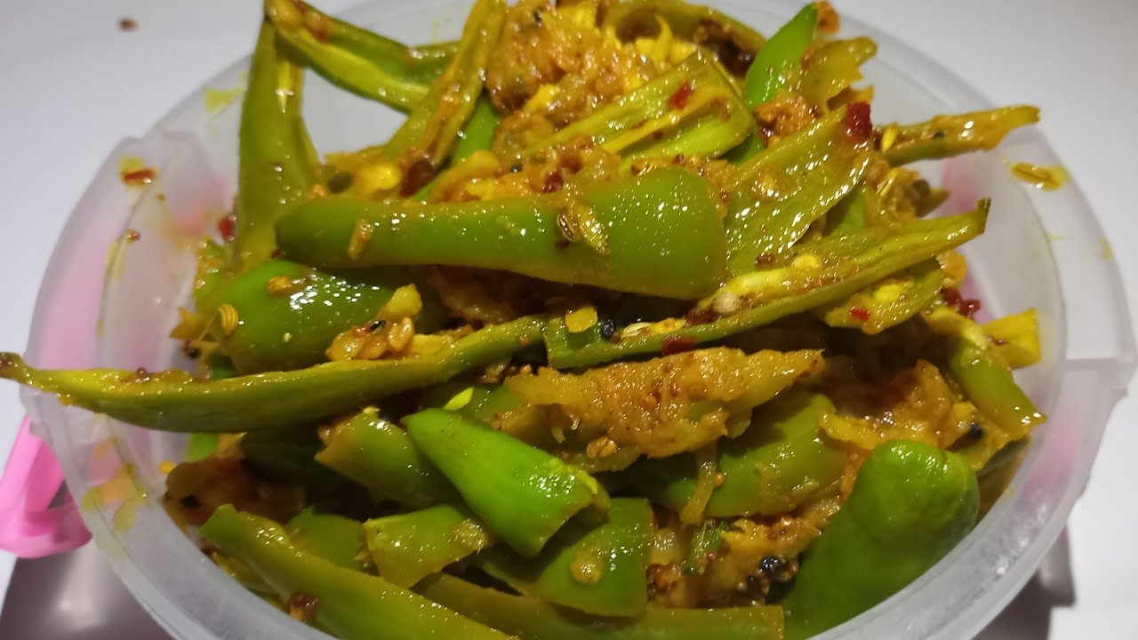 Instant Raw Mango pickle with Green Chilli | Home made Flavour full ...