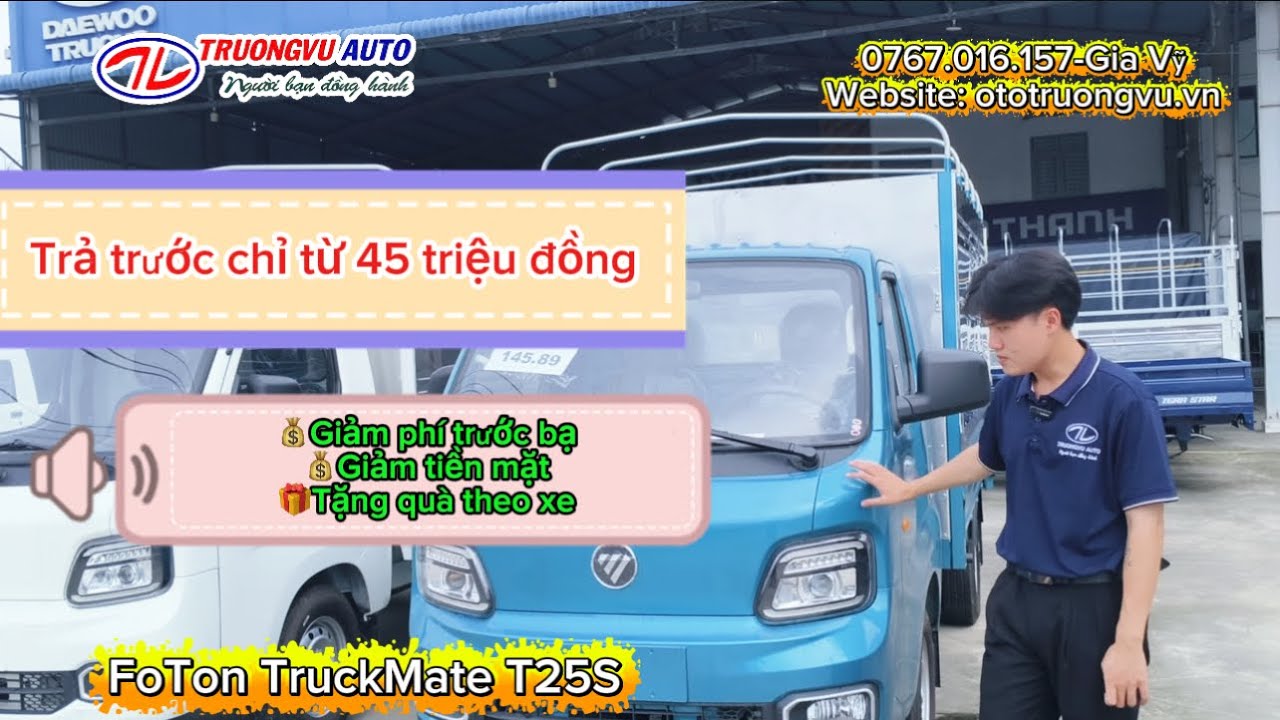 FoTon TruckMate T25S || Tải trọng 1 tấn 290 dài lòng thùng 3m050 - YouTube