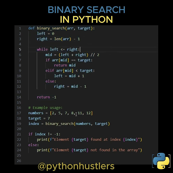 BINARY SEARCH IN PYTHON - YouTube