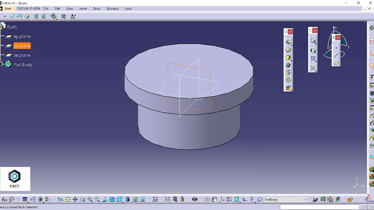 3. Bush | Stuffing Box Assembly Parts Tutorial | CATIA | CAD | CS CAD ...