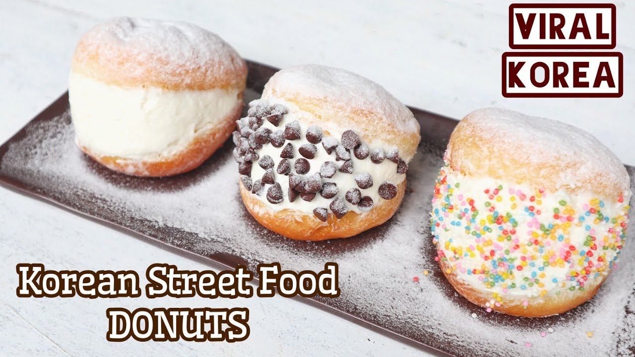 DONAT KRIM SUSU VIRAL DI KOREA | Milk Cream Donuts | Korean Street Food ...