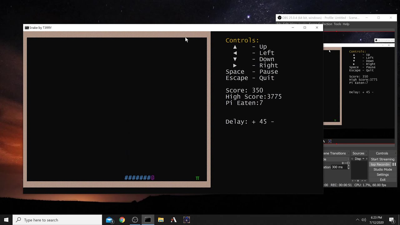 Batch Snake game - YouTube