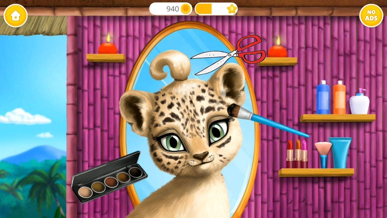 Jungle Animal Hair Salon Pets Dress up Makeover - YouTube