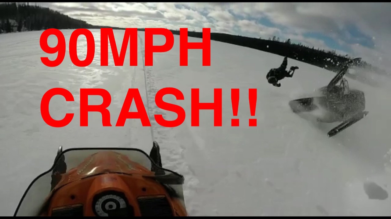 90MPH Snowmobile Crash - YouTube