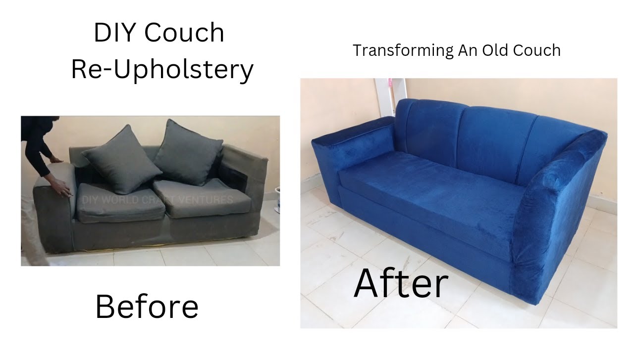 Old Couch Revamp // DIY Re-Upholster - YouTube