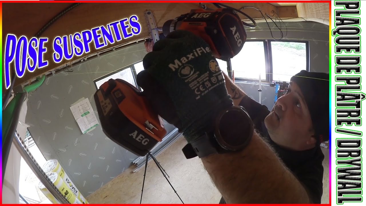 4/9 😁 Comment poser SUSPENTES Placo L171 PLAFOND Butée ACOUSTIQUE sous ...