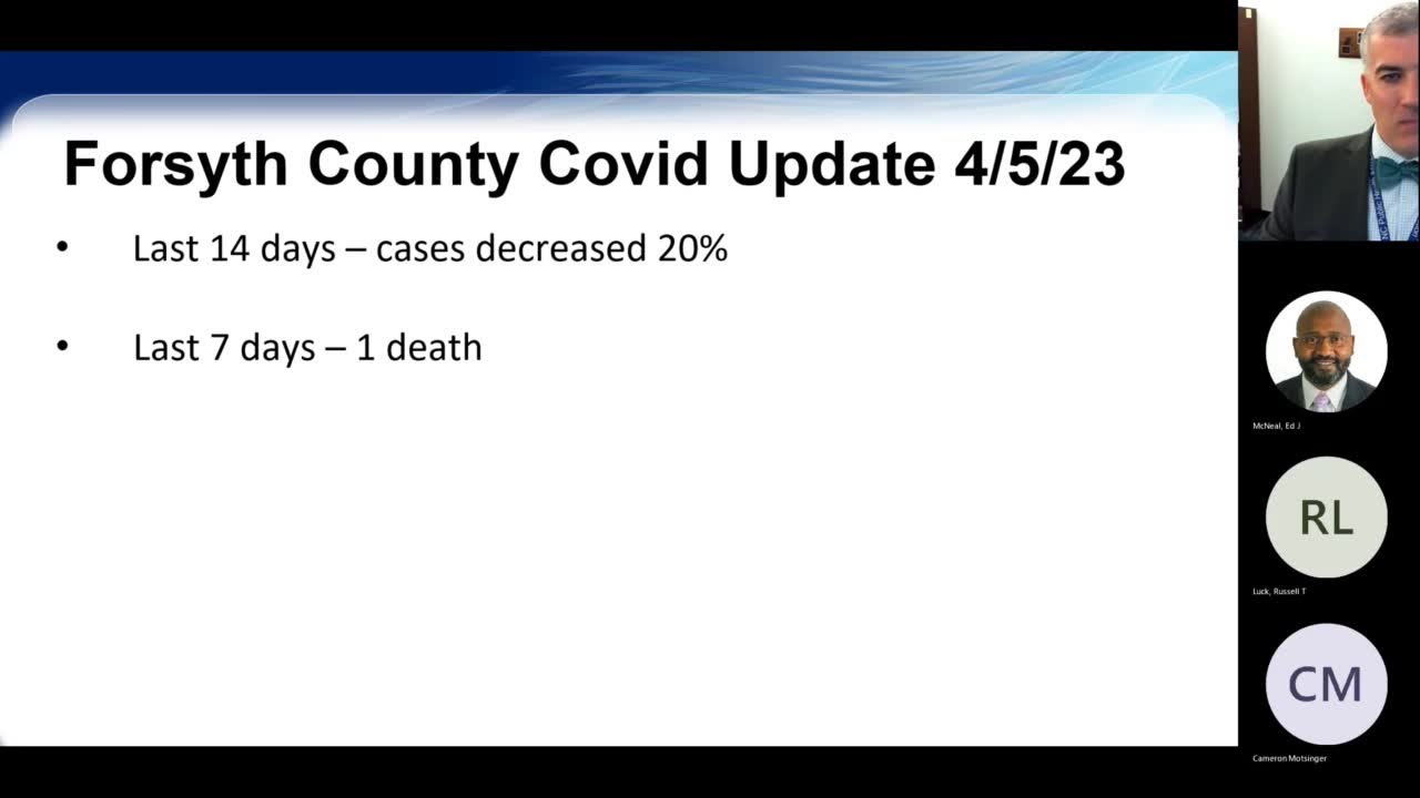 Forsyth health director Joshua Swift COVID-19 update 4-5-23 - YouTube