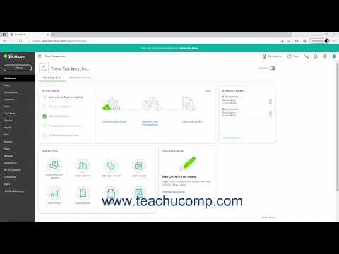 QuickBooks Online Tutorial The Dashboard Page Intuit Training - YouTube