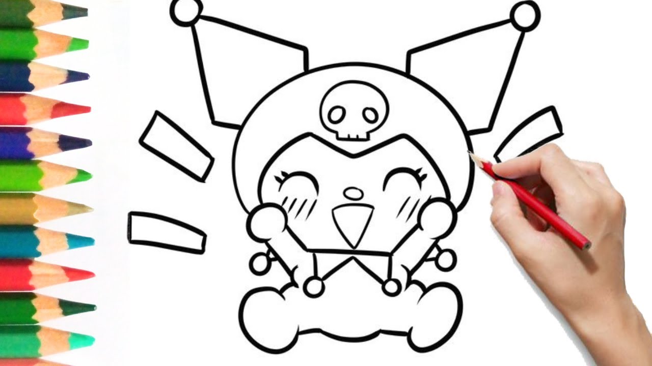 Kuromi Happy "Rival" Hello Kitty Drawing a Cute Step by Step Easy for ...