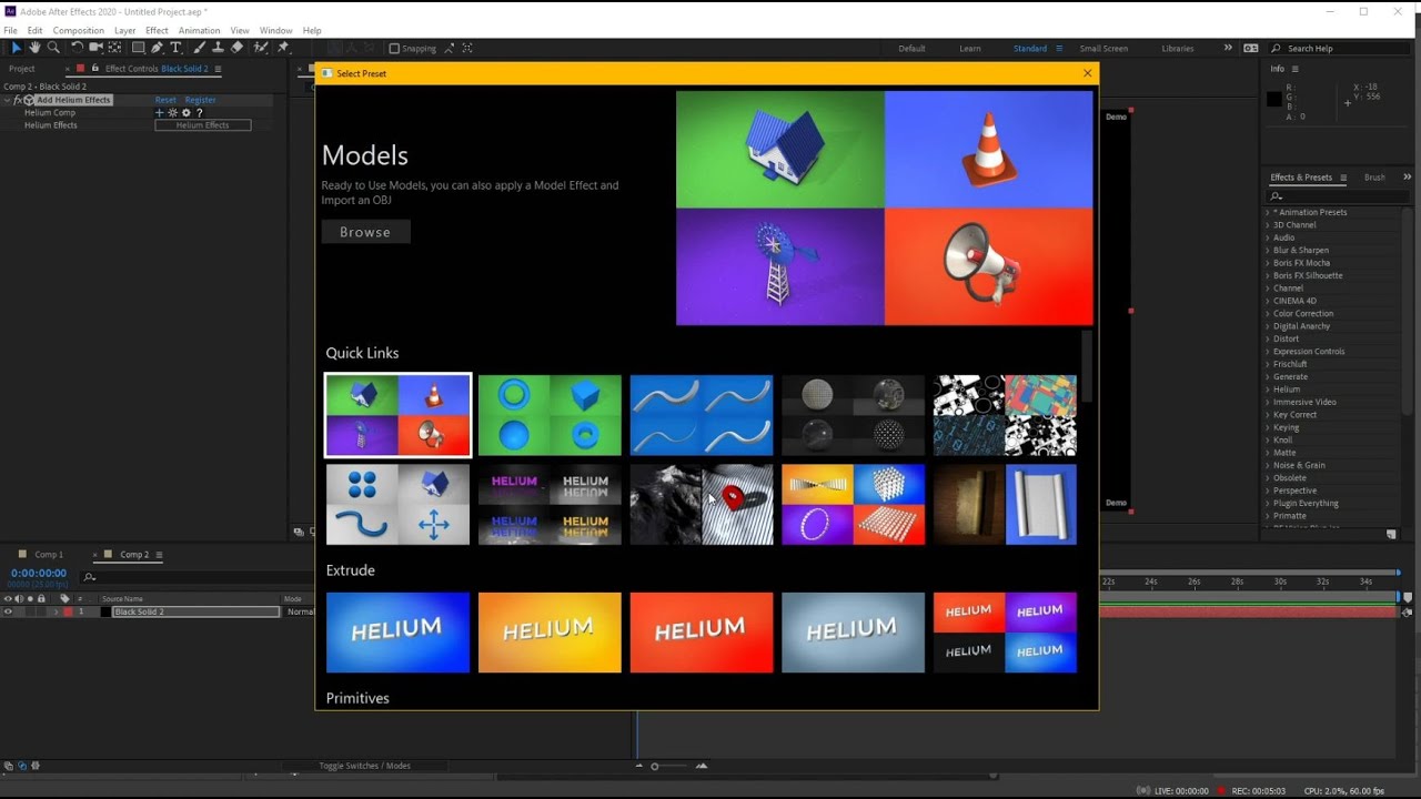 Giới thiệu Helium plugin - plugin chuyên xử lý 3D trong After Effects ...