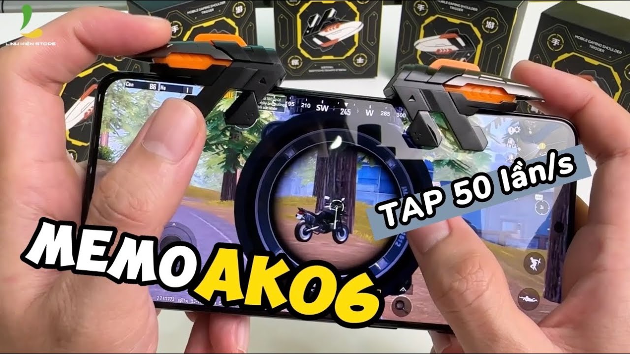Nút bắn trigger MEMO AK06 auto tap 50 lần/s ,thao tác 6 ngón - YouTube