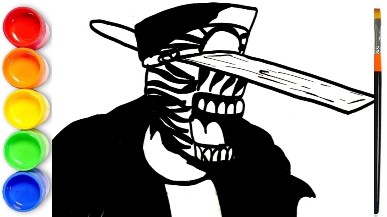 How to draw Katana Man Face | Katana Man - YouTube