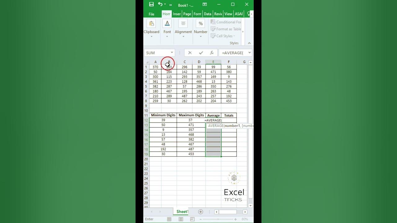 Minimum, Maximum, Average and Sum Function in excel #excel #shorts - YouTube