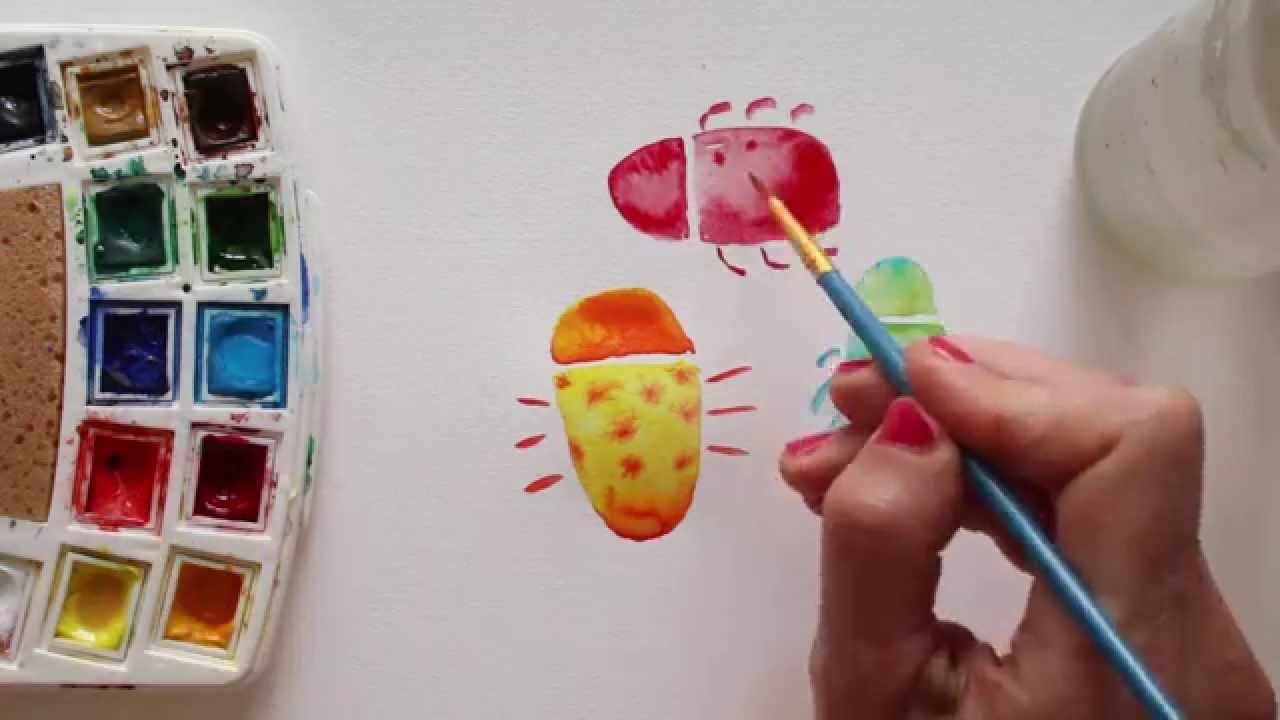 Draw Tip Tuesday: Watercolour Bugs - YouTube