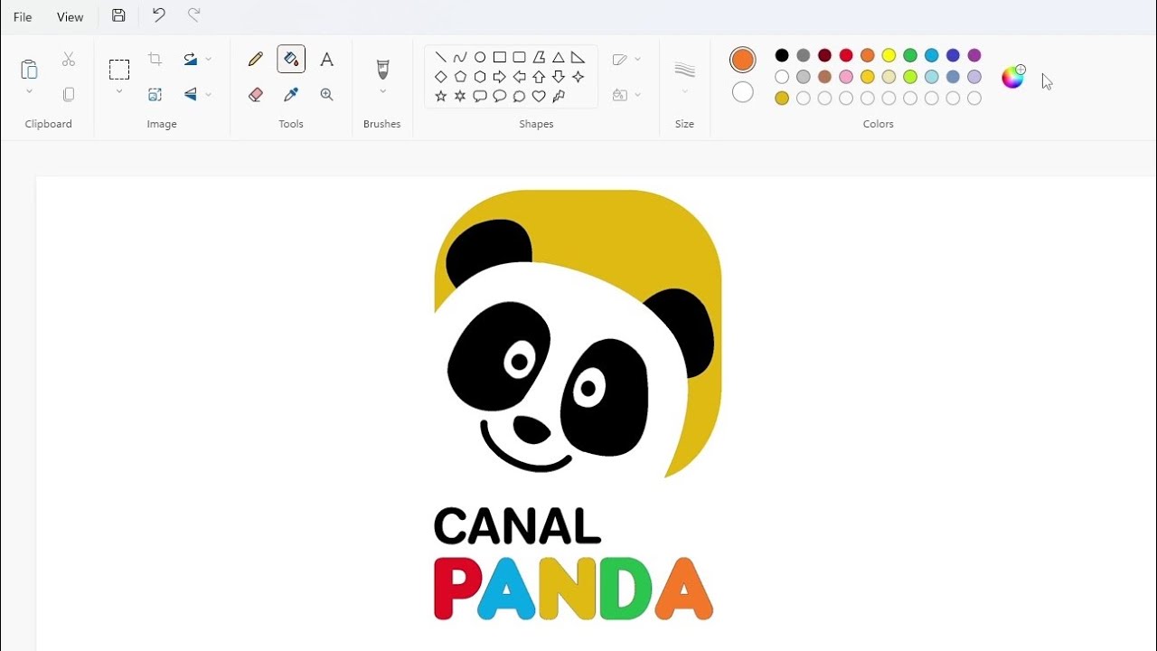 How to draw the Canal Panda logo using MS Paint | How to draw on your ...