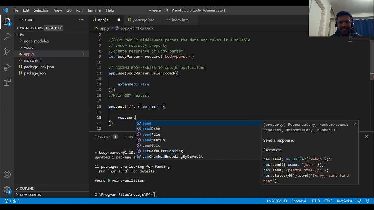 NodeJS-Express-Body parser(Middleware) - YouTube