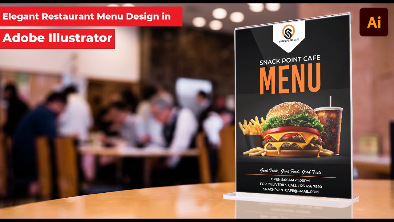 How To Design An Elegant Snacks Menu Design In Adobe Illustrator - YouTube