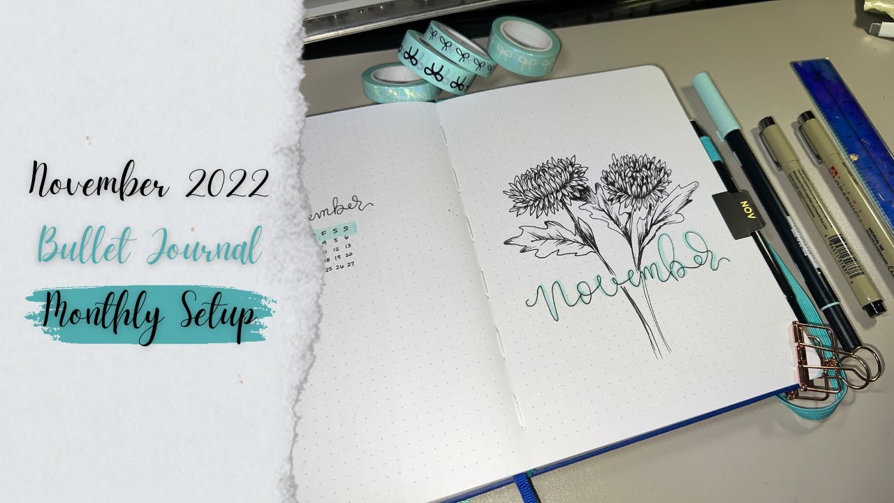 November 2022 Bullet Journal Monthly Setup - YouTube