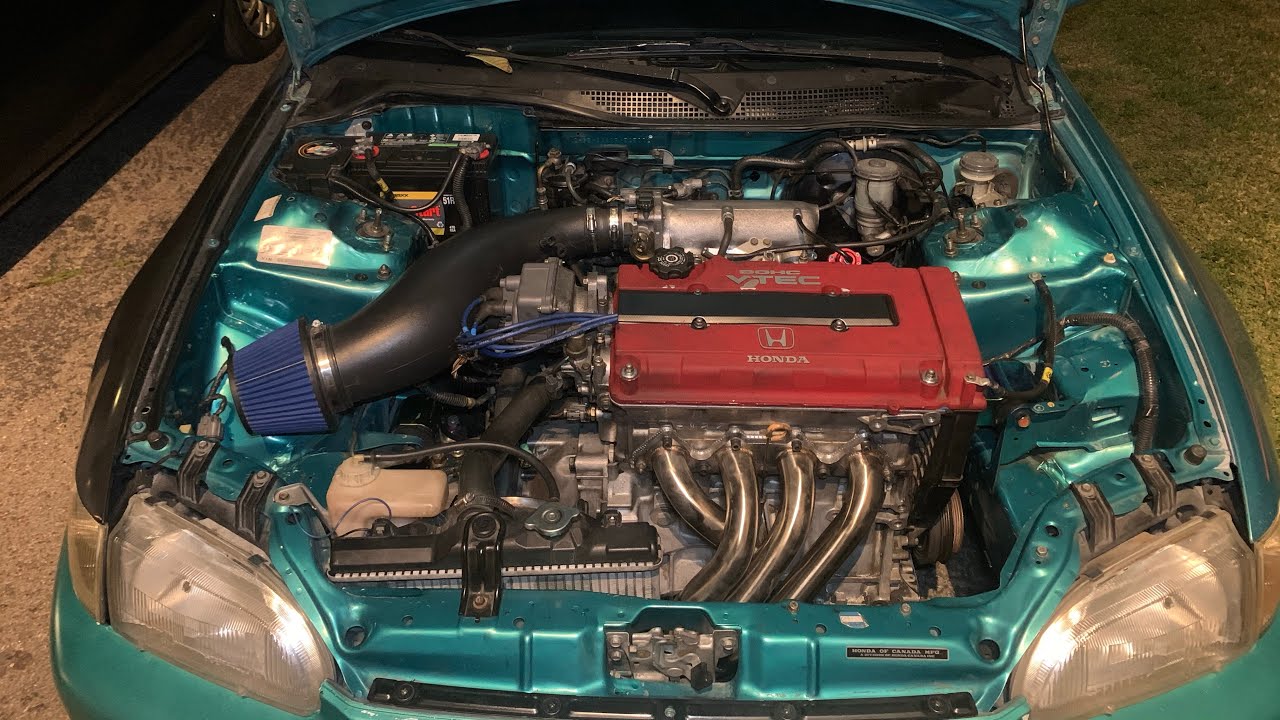 Finally put the B18C in my eg! - YouTube