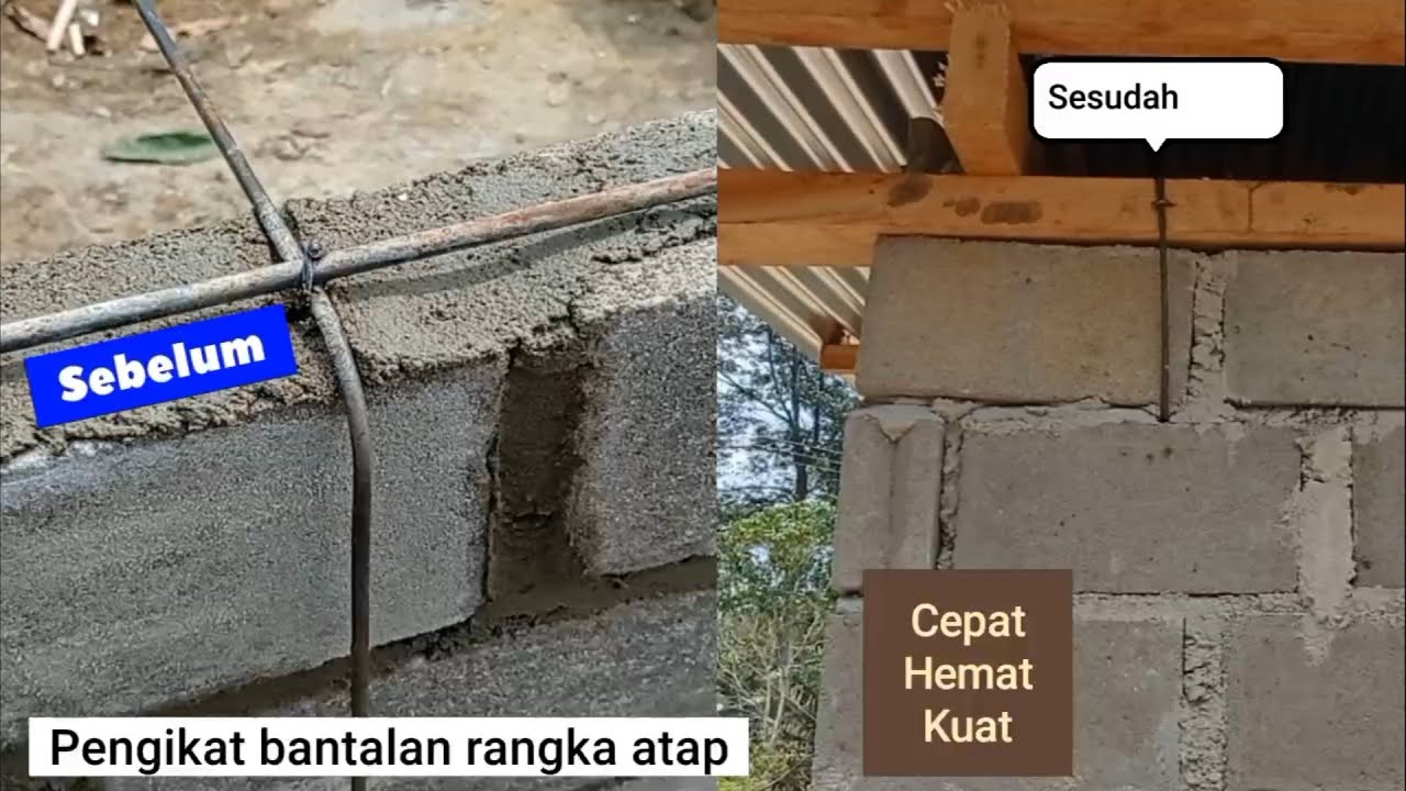 Cara membuat pengikat bantalan rangka atap kayu tanpa ring balok cor ...