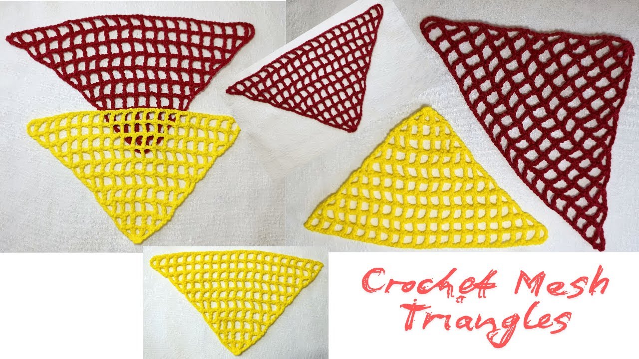 HOW TO CROCHET A MESH TRIANGLE MOTIF EASY TUTORIAL | CROCHET MESH ...