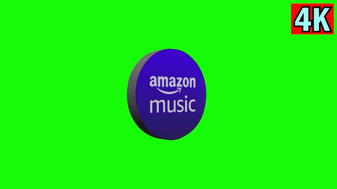Green Screen Logo Amazon Music 3D - Amazon Music 3D Button - YouTube
