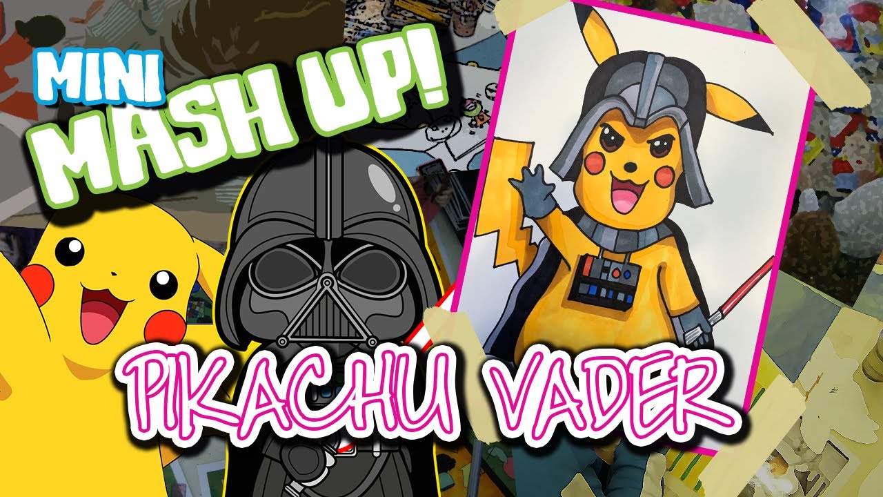 How to draw Pikachu Darth Vader | Mini Mashup - YouTube