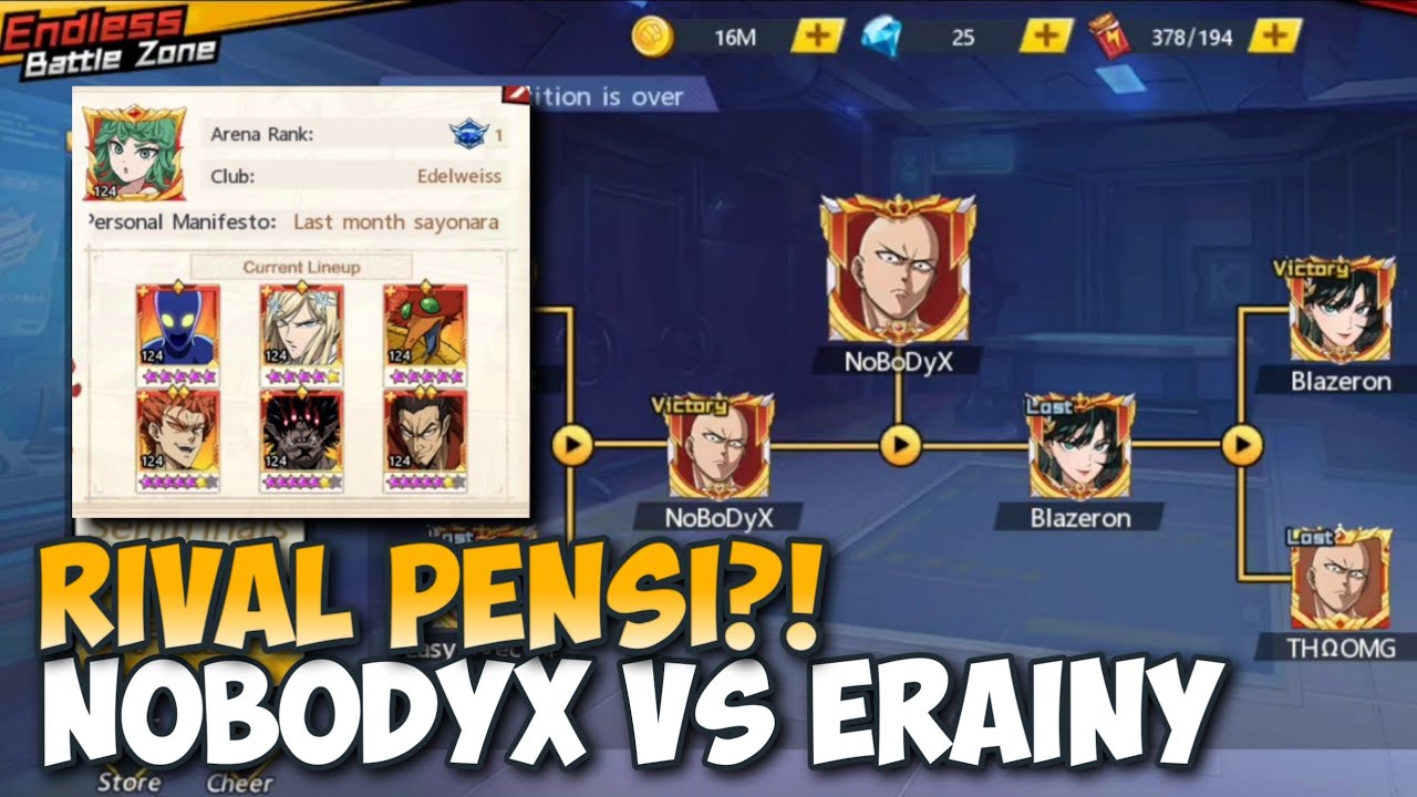 MAKIN BANYAK RIVAL YANG PENSI! E¥RainY vs NoBoDyX | One Punch Man: The Strongest - YouTube