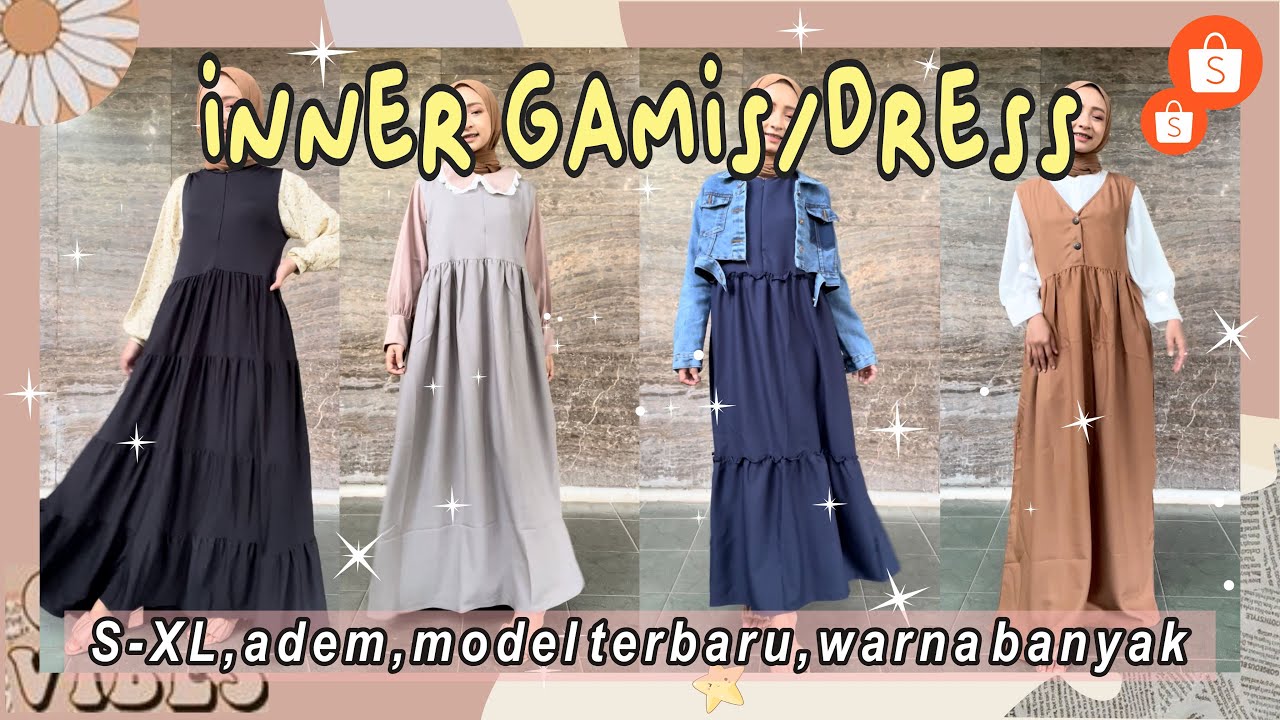 SHOPEE HAUL INNER GAMIS / DRESS UNTUK REMAJA SIMPEL UNDER 60RB | BUSUI ...