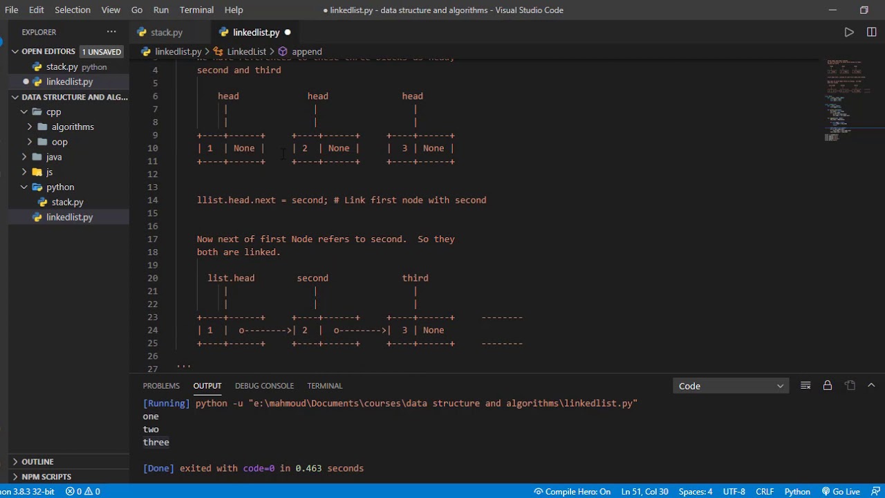 شرح Linked List مع Python Algorithms In Cpp Pyhon Java Javascript 2115