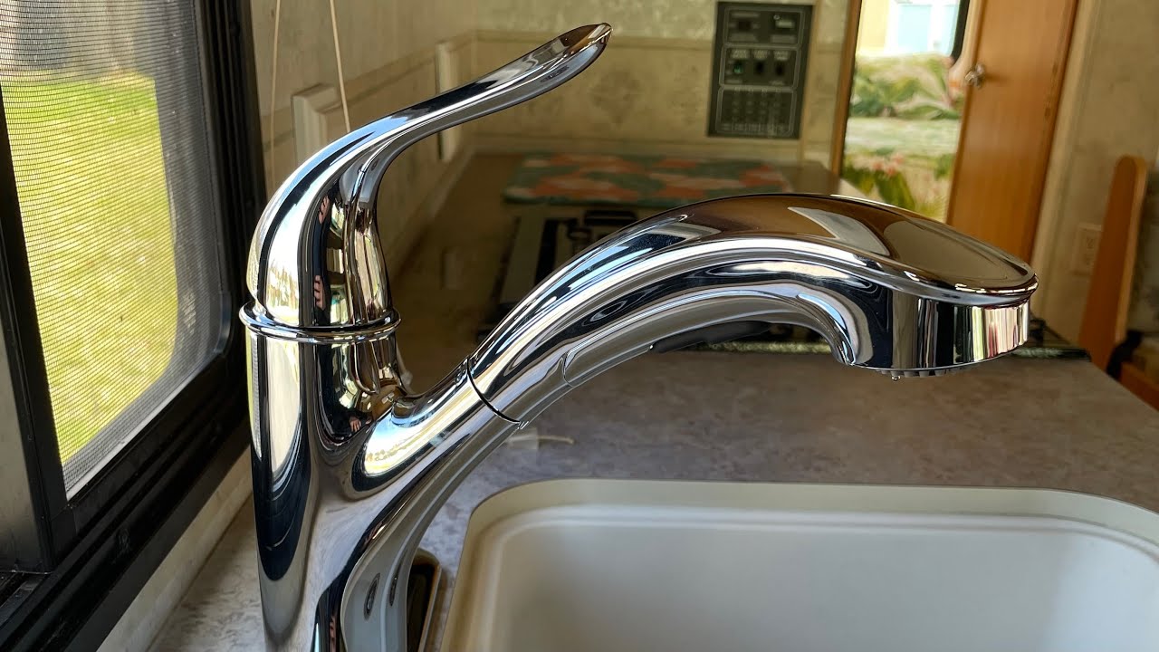 Upgrading to a Pull Out Kitchen Faucet in my RV Motorhome - YouTube