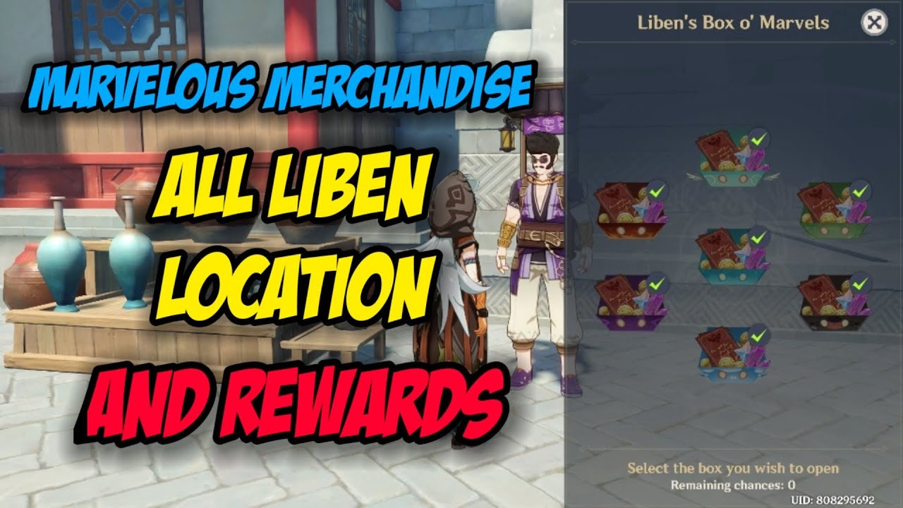 All Liben locations and Rewards in Genshin Impact - YouTube
