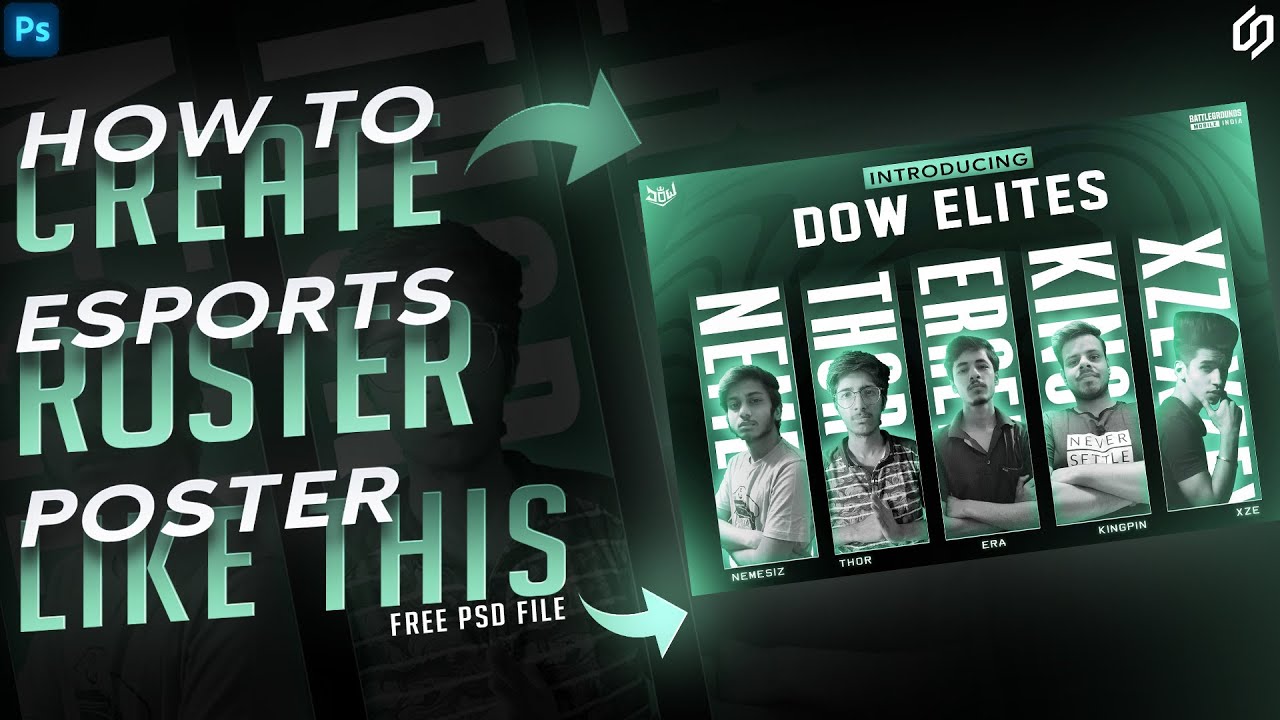 How To Create Professional Esports Roster Poster In Photoshop ...