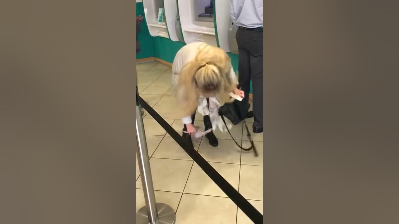 Panty Fall Down At Bank Youtube