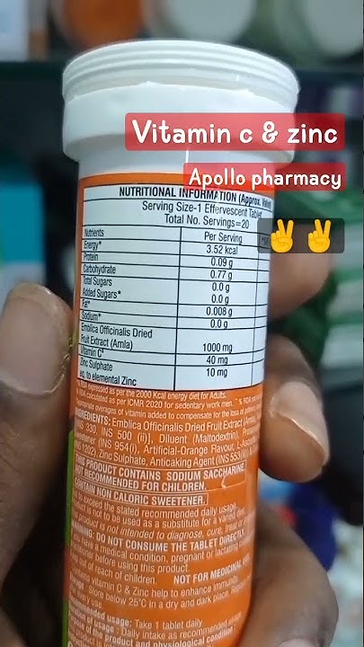 Effervescent Tablet | Apollo Pharmacy | Vitamin C and Zinc | Amla | # ...