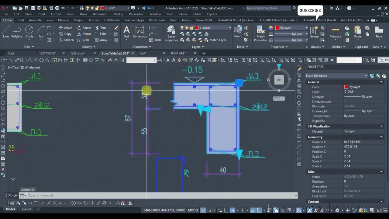 StrucTeklaCad - Autocad - Lookup Table - אוטוקאד - טבלת חיפוש - YouTube