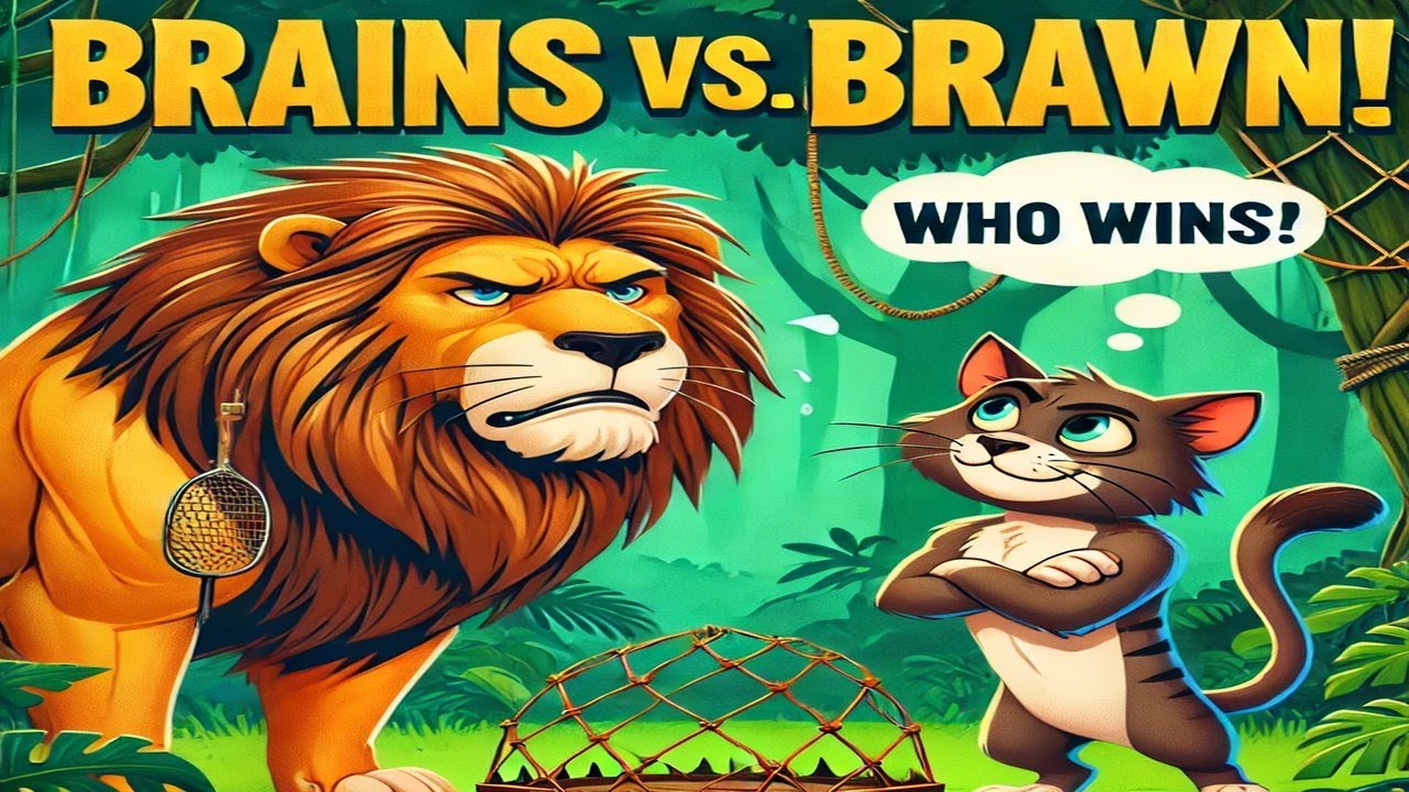 "The Lion and the Clever Cat | A Story of Friendship & Wisdom" - YouTube