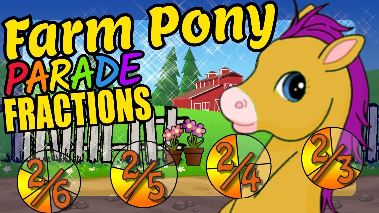 Horses Teaching Simple Fractions Educational Math Video for Kids - YouTube
