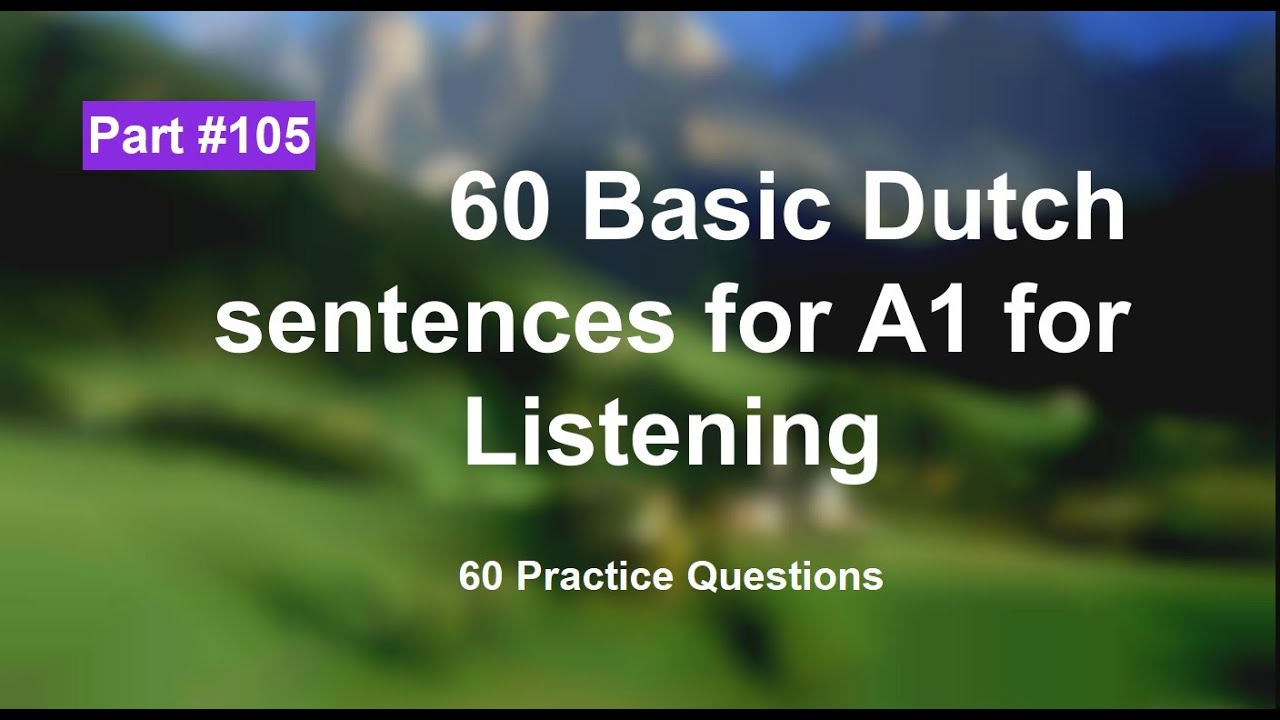 Online Dutch course part 105 – Vocabulary for beginners - YouTube