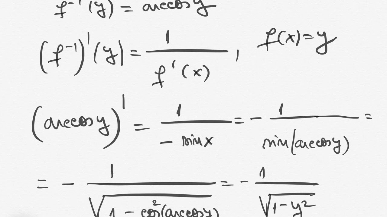 Derivatele funcțiilor trigonometrice inverse. - YouTube
