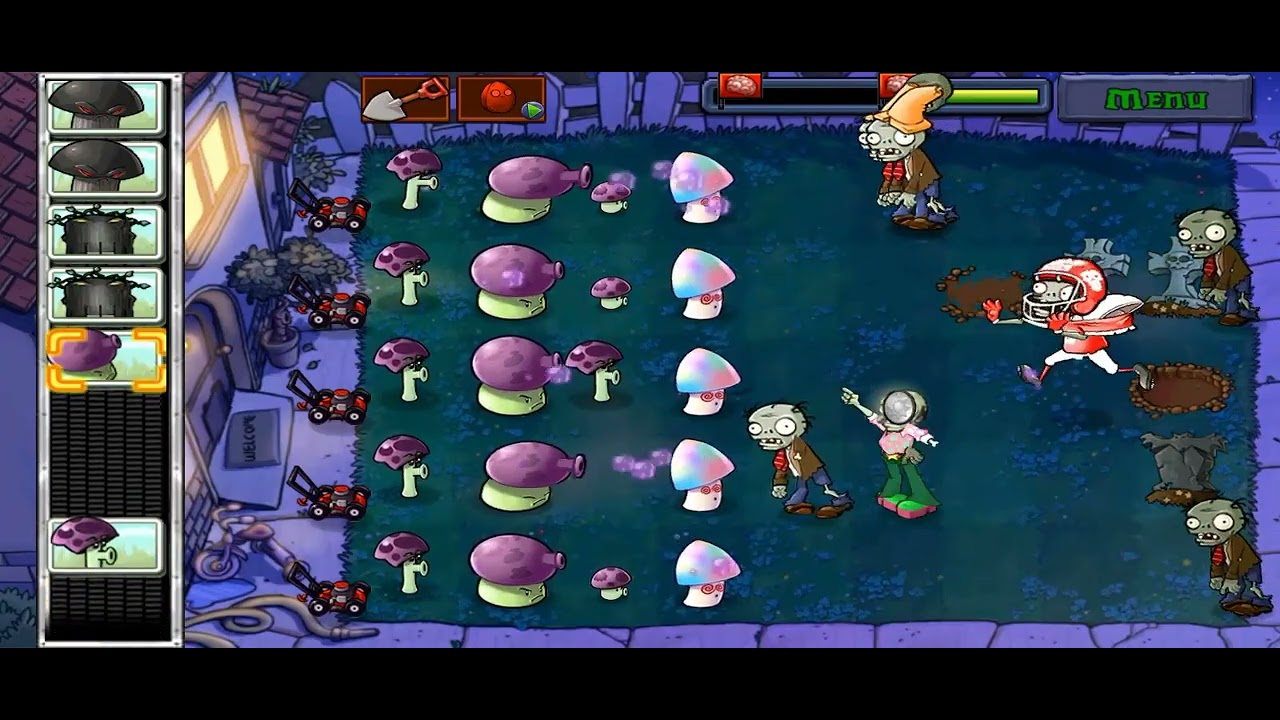 The last level of the Night stage : Plants vs. Zombies (Part 6) - YouTube