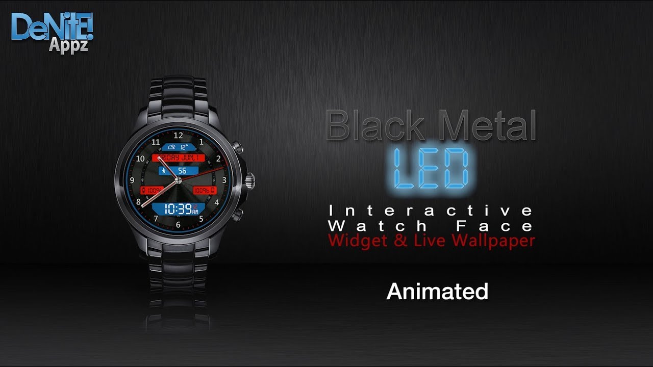 Black Metal LED HD Watch Face, Widget & Live Wallpaper - YouTube