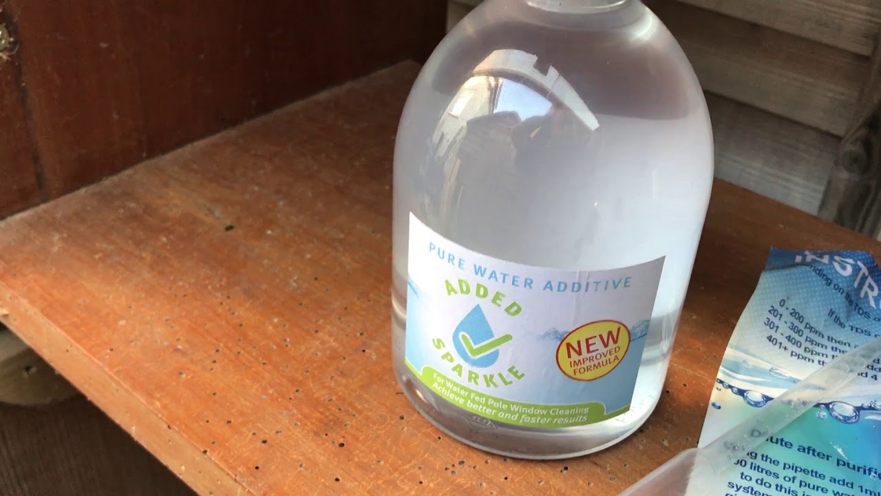 Added Sparkle water additive for window cleaning - YouTube