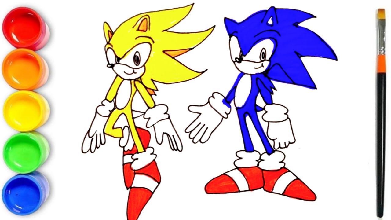 How to draw Super Sonic vs Super Sonic | Sonic Drawing, Super Sonic ...