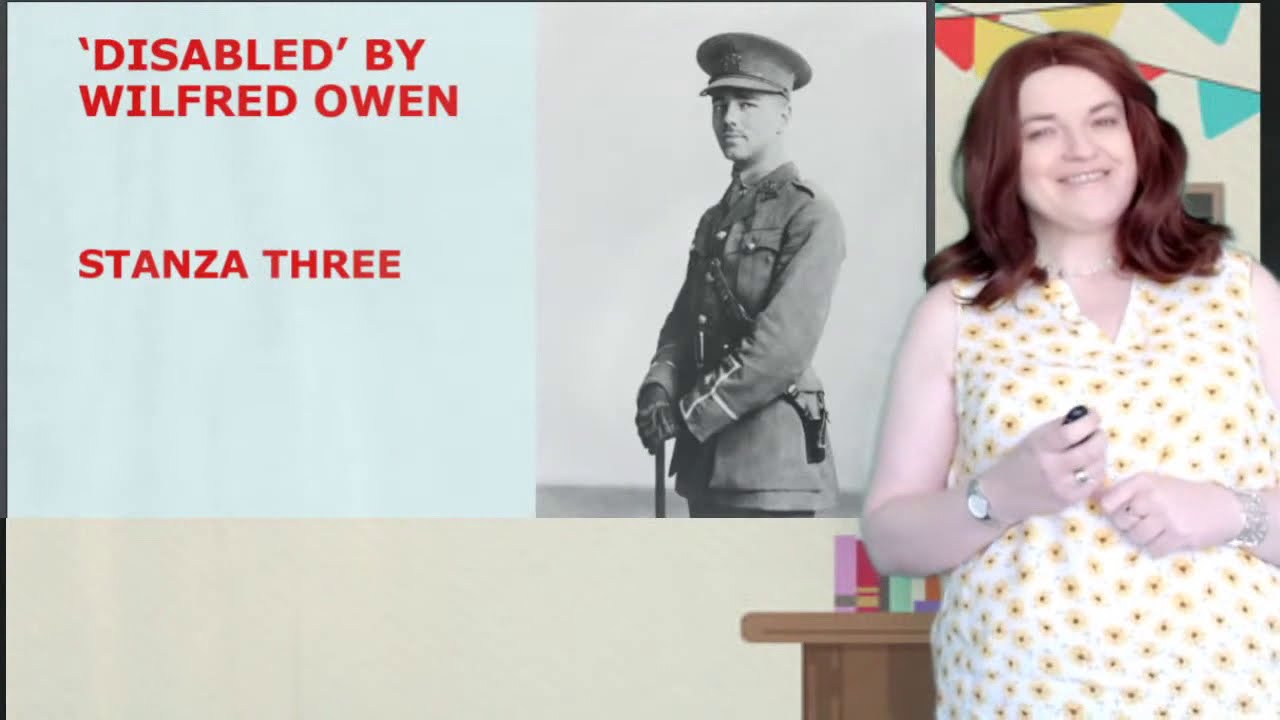 'Disabled' by Wilfred Owen - Stanza Three Analysis - YouTube