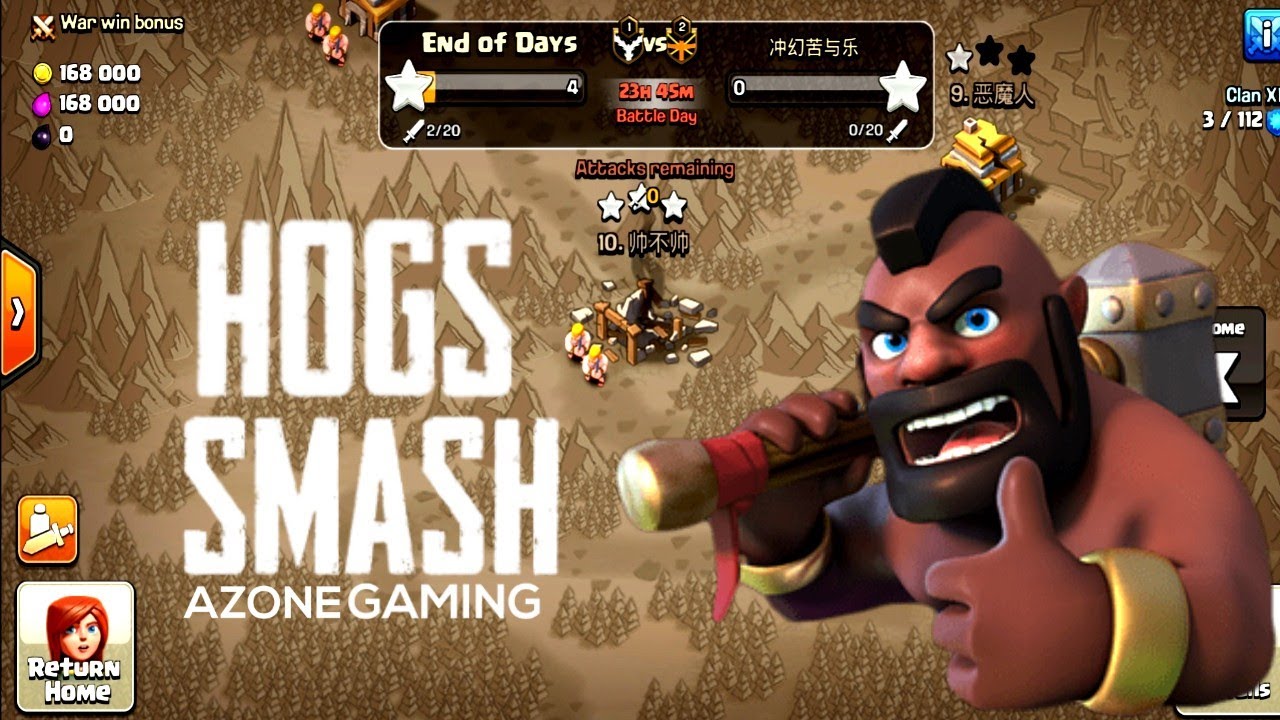 Hogs smashed - clash of clans - YouTube