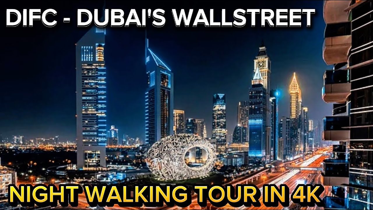 Dubai DIFC Night Walk in 4K Luxury,lights Peaceful City Vibes - YouTube