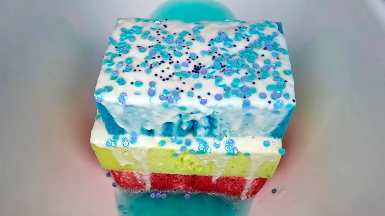 Cif Cake | ASMR Sponge Squeezing | Fizzy Suds😍 - YouTube